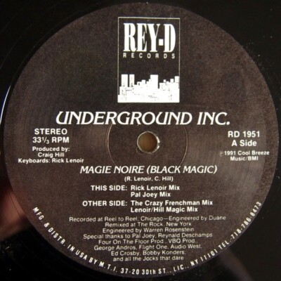 Underground Inc.- Magie Noire (Black Magic) Deep House 1991 RD-1951 Vinyl 12'' | eBay