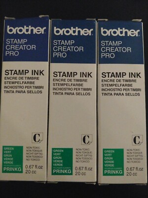 New 4 BROTHER Stamp Creator Pro Ink REFILLS GREEN 0.67 fl oz 20cc each ...