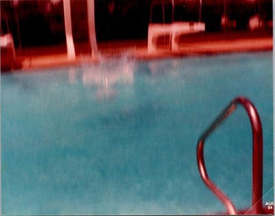 PH1931 Blurry Swimming Pool Splash Blur Unusual Weird Vintage Snapshot ...