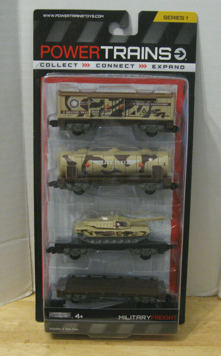 Power Trains Military Freight Set 4 Cars Series 1 Tank Fuel Jakks ...