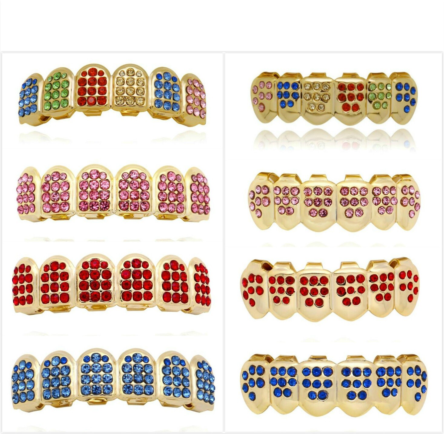 20+ Styles Hip-hop Rapper Mouth Caps Custom Teeth Grills Tooth Grillz ...