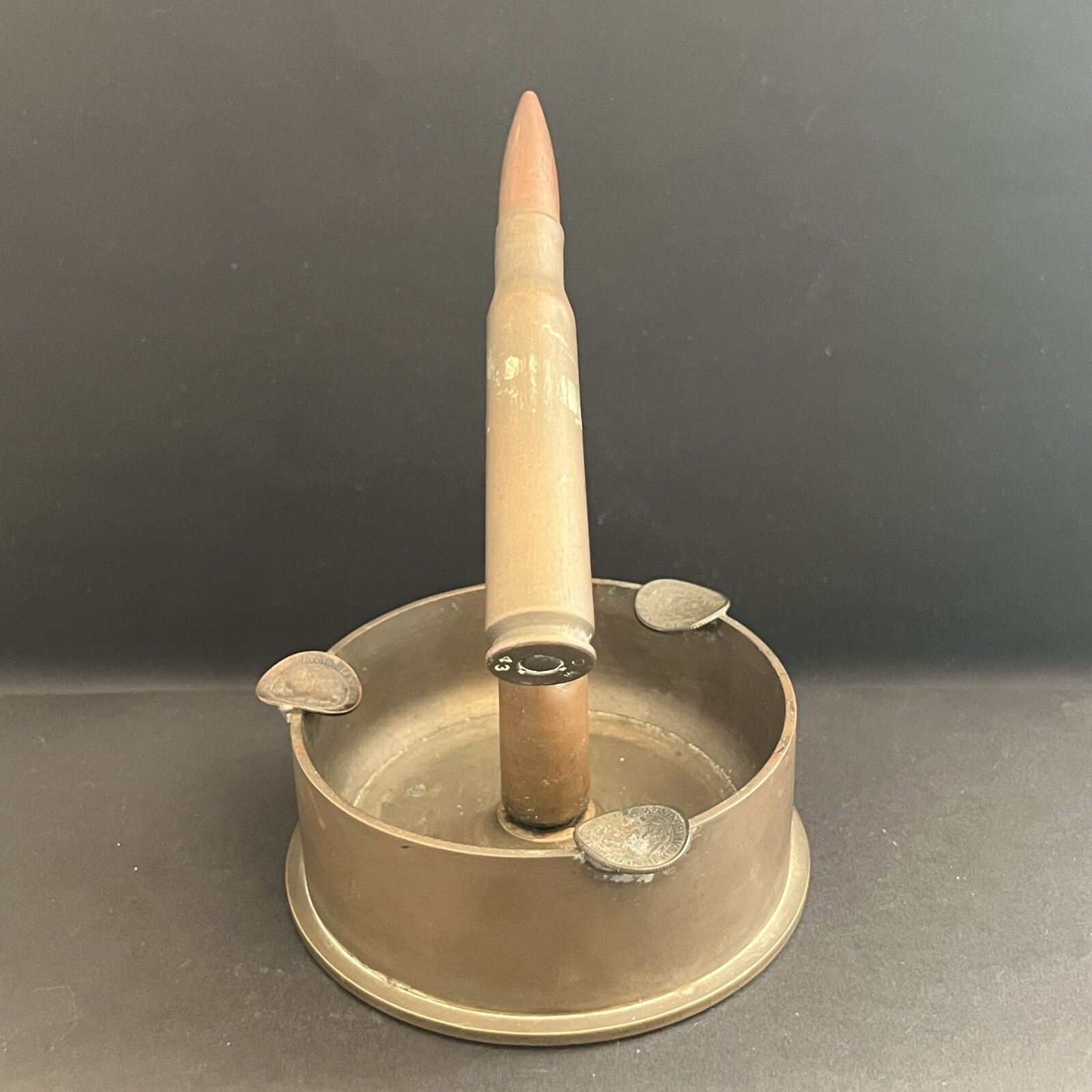 WW II Trench Art Ashtray From Military Shell Casing 105MM M14 S.M.C ...