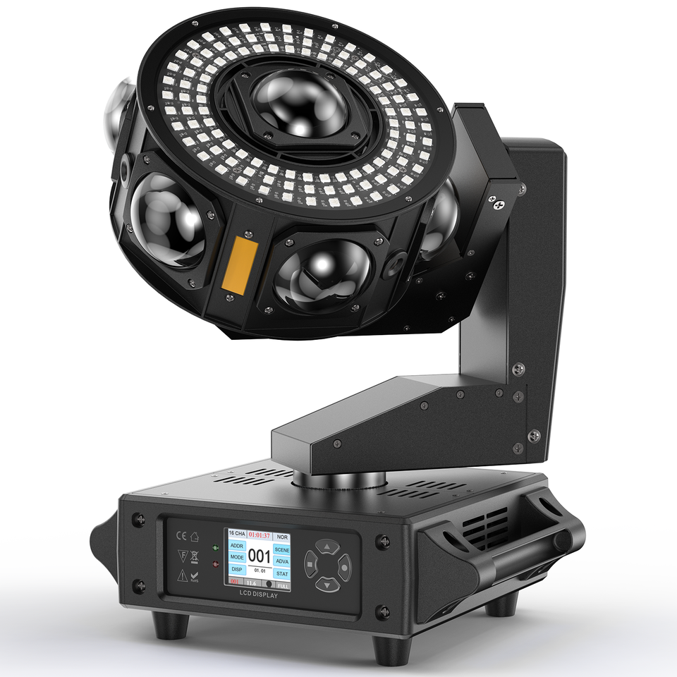 200W 3-Axis Laser Moving Head Light RGBW Stage Lighting 7LED DMX Beam ...