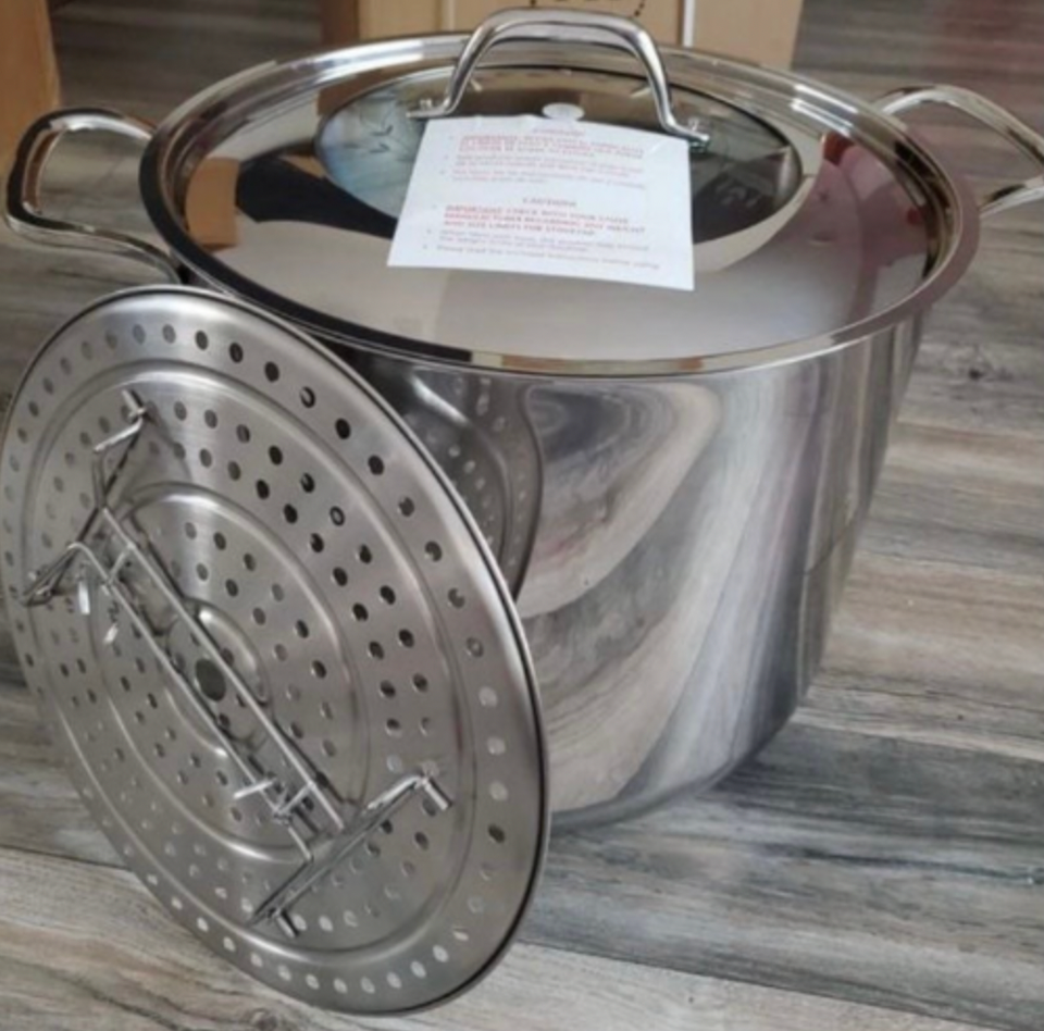 Princess House Stainless Steel 25 Qt Stock Pot Stockpot with Steaming ...