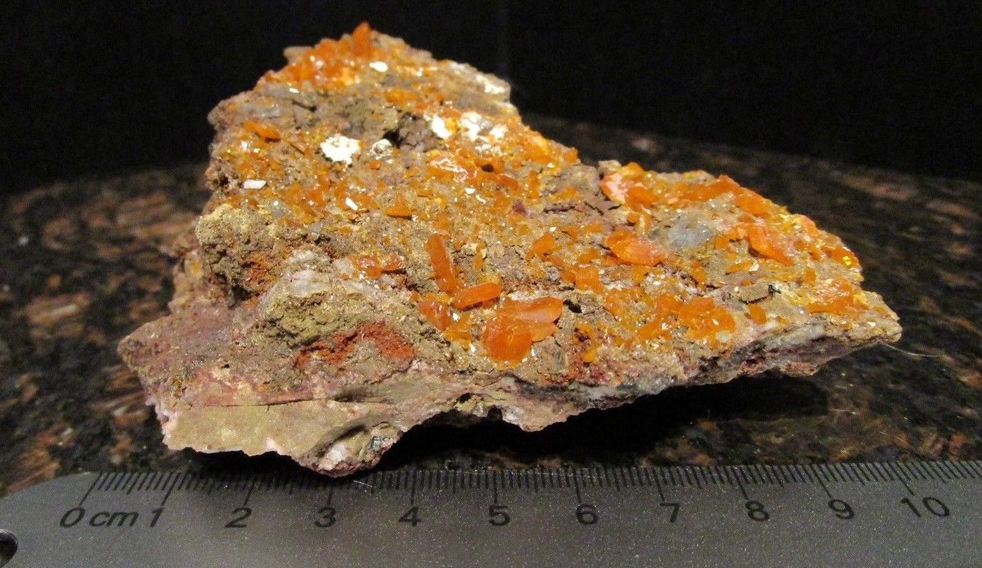 Wulfenite Crystals, Orange Tabular Crystals of Various Sizes, Vibrancy ...
