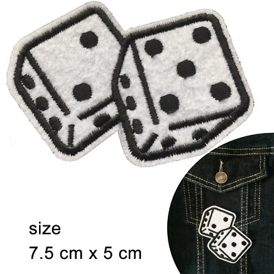 Dice Iron on patch - die game luck roll casino gaming transfer iron-on ...