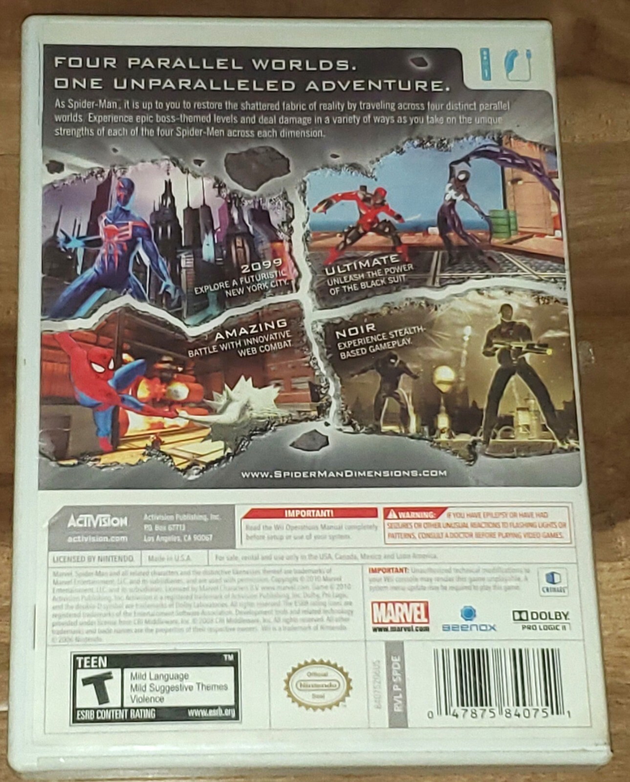 Spider-Man: Shattered Dimensions Wii game COMPLETE cib TESTED SuperHero ...
