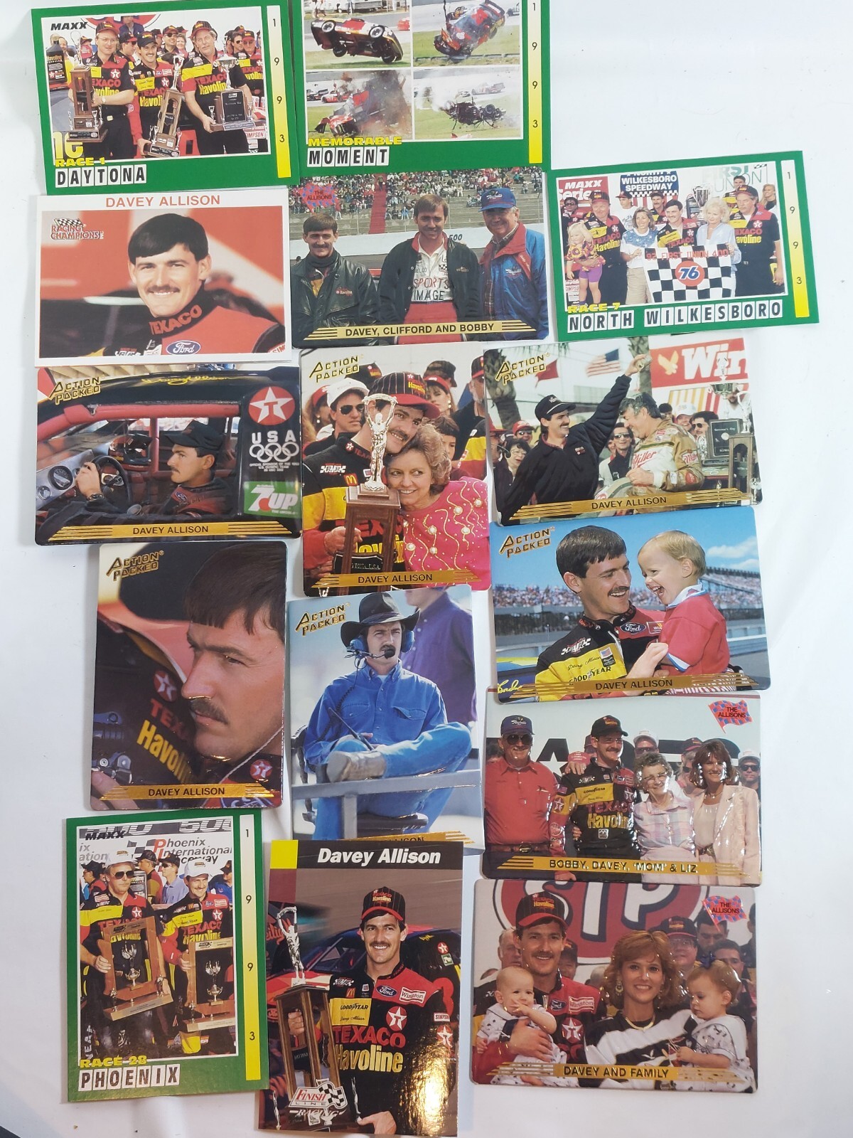 Davey Allison 15 Card Lot Of Assorted Great Nascar Racing Trading Cards ...