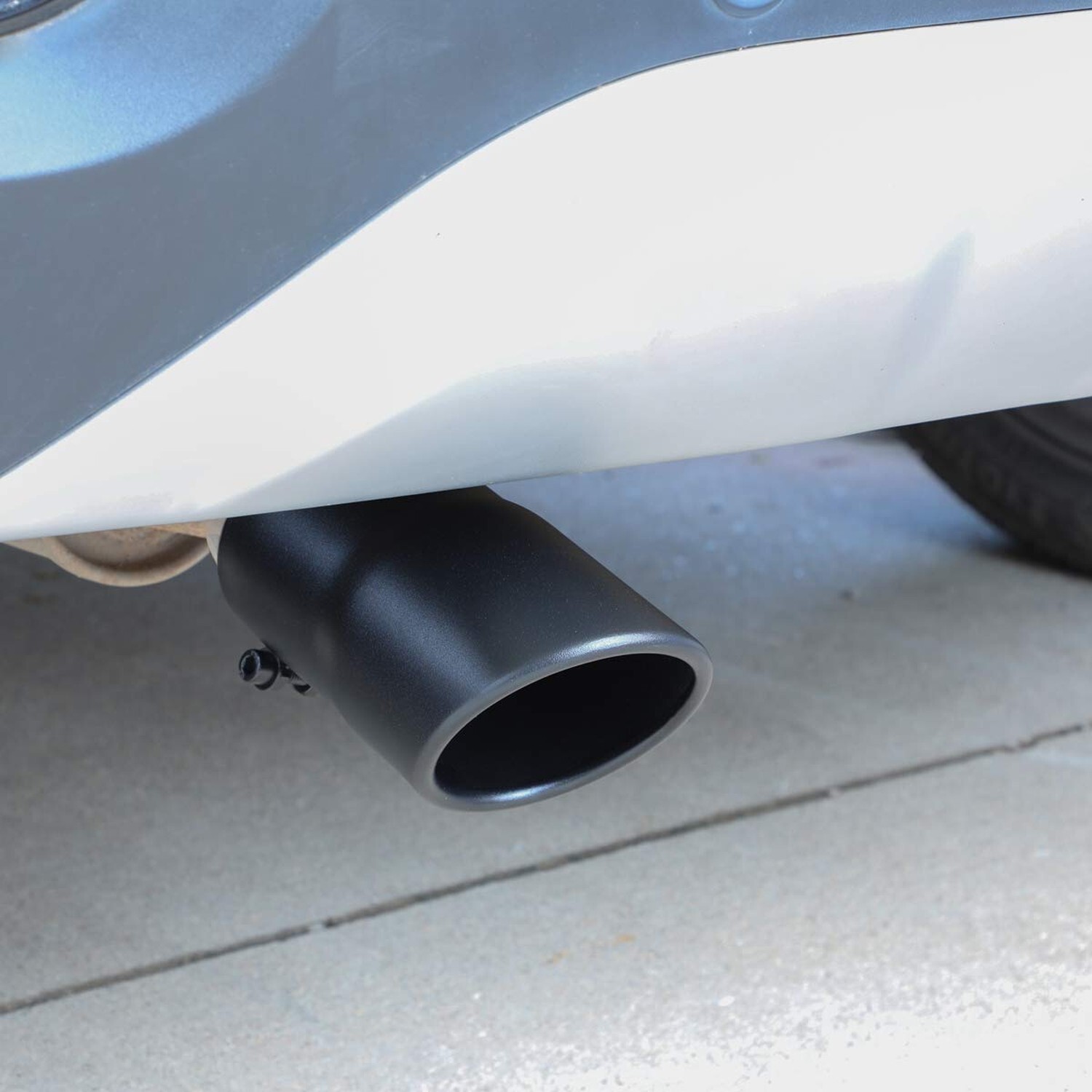 Black Exhaust tip -3.5'' Inlet Bolt on Design- Black Coated Stainless ...