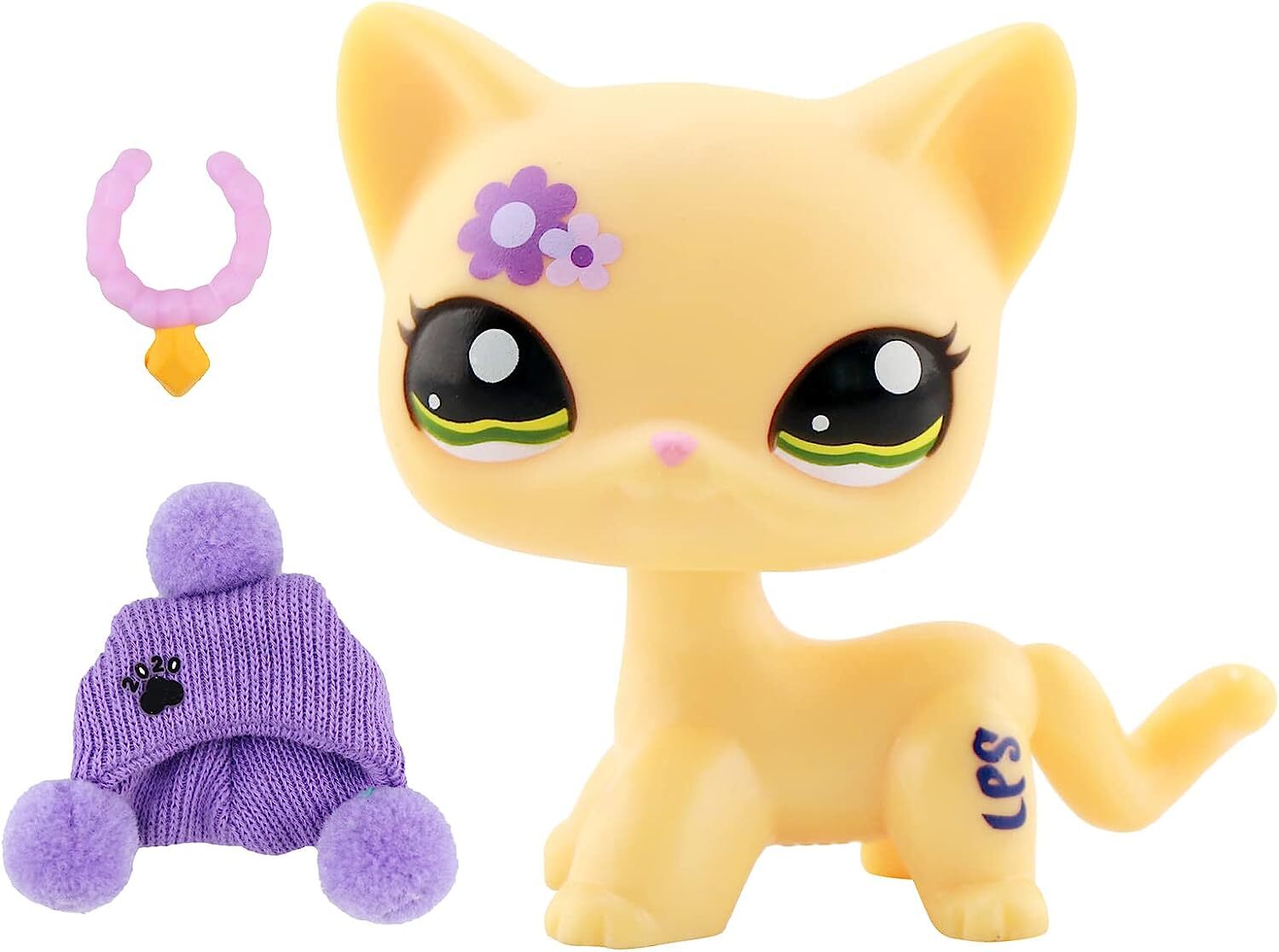 Littlest Pet Shop LPS Short Hair Cat #1962 Flower Cat with lps ...