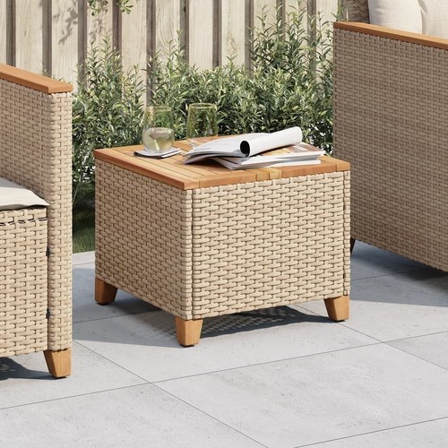 vidaXL Garden Table Beige and Brown PE rattan Medium 8721012308633| eBay