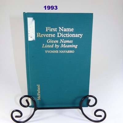 Yvonne Navarro: First Name Reverse Dictionary 1993 Given Names Listed ...