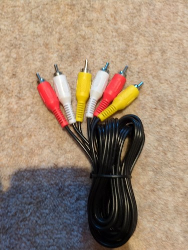 3 RCA Phono Male Audio & Video Composite Cable Lead TV DVD Red White ...