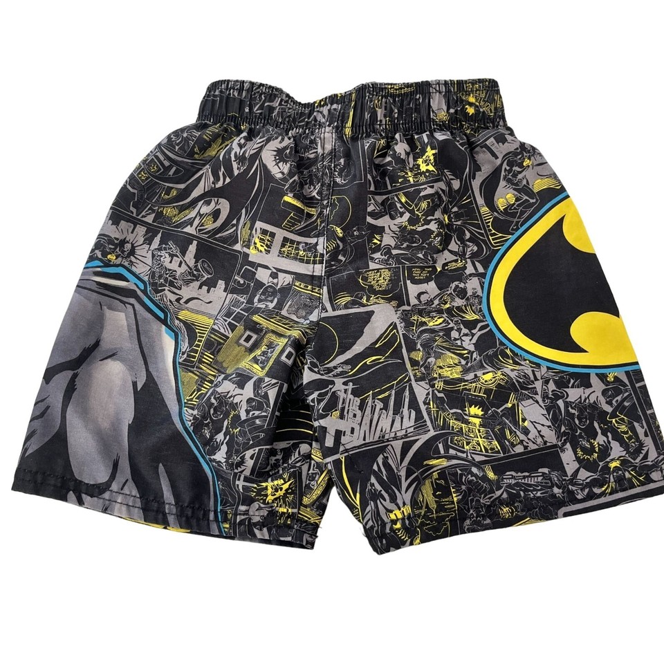Batman Board Shorts Youth Small Colorful Swim Wear Trunks Stretch Waist ...