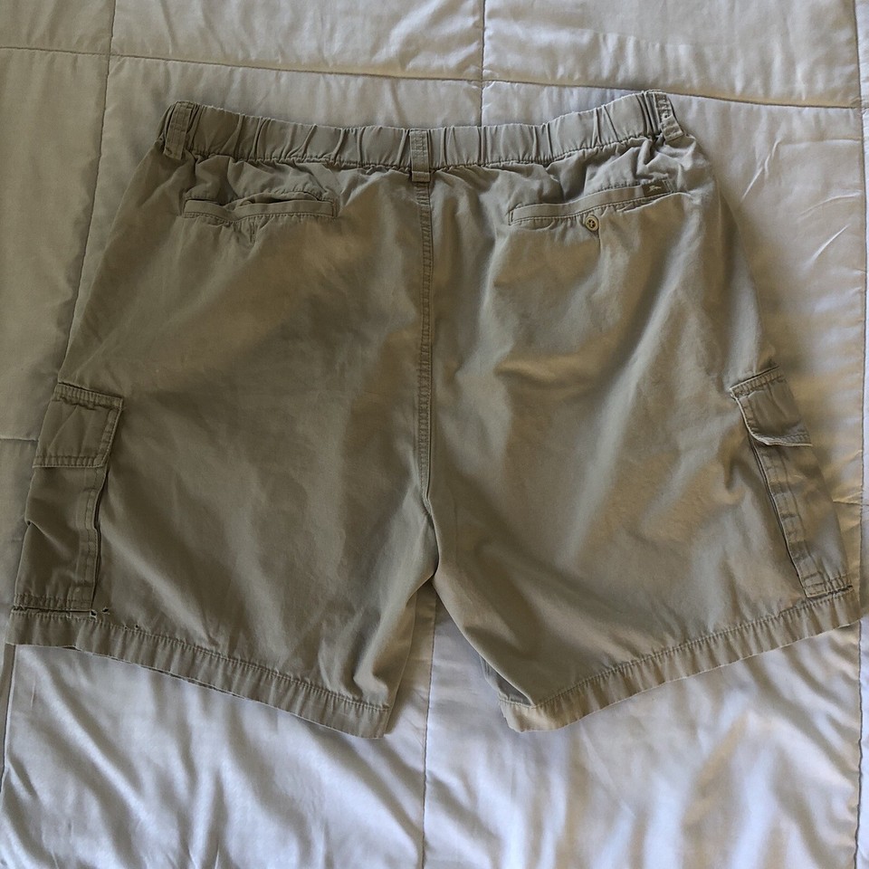 Tommy Bahama Mens Cargo Shorts Size 1XB /40 Khaki Beige Elastic Waist ...