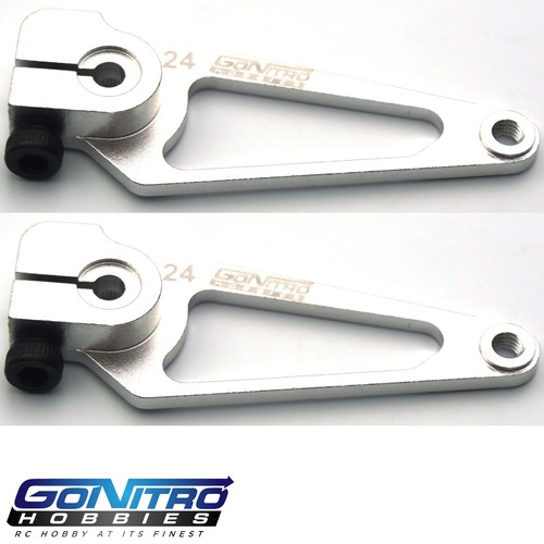 Go Nitro Hobbies 24T Aluminum A Spec Servo Arm 2 Silver Hitec | eBay
