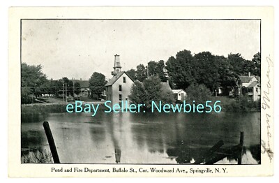 Springville NY - FIRE DEPARTEMNT AT BUFFALO STREET - Postcard Erie ...