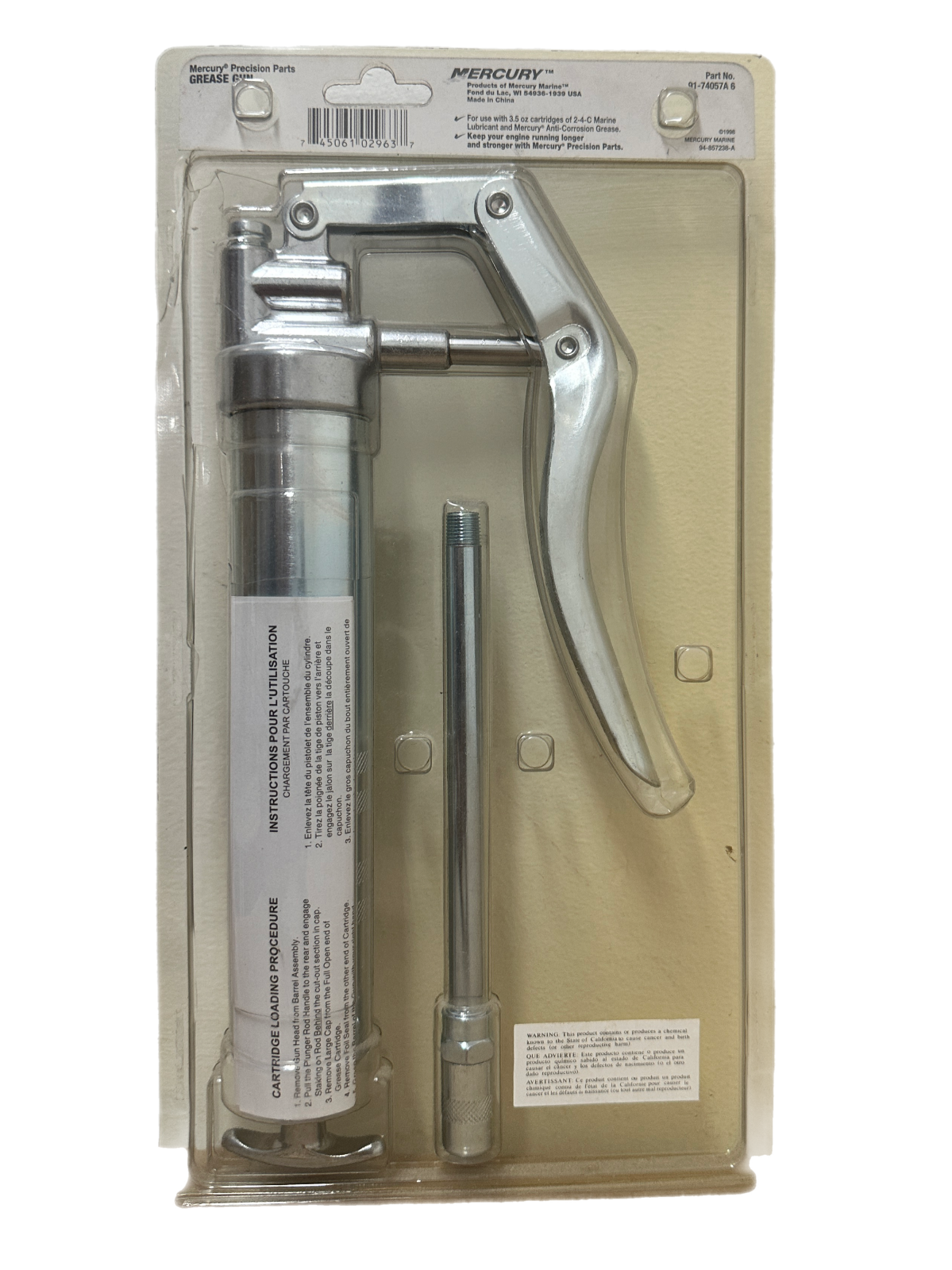 Mercury Mercruiser Quicksilver OEM Part # 91-74057a 6 Gun-grease for ...