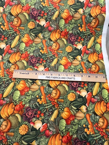 MODA Farm Garden theme 100% cotton fabric by the yard tossed vegetables ...
