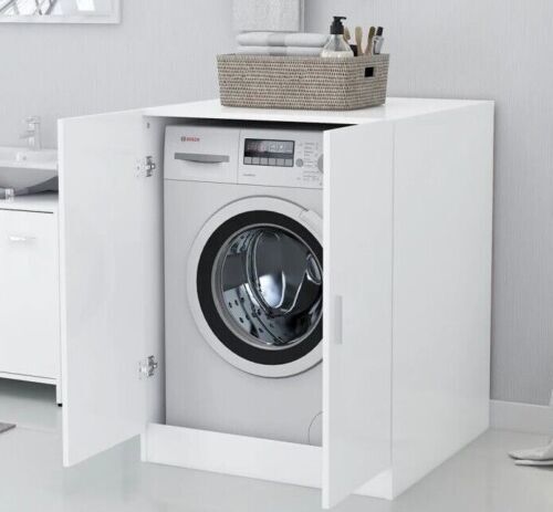Washing Machine Cabinet with Door Bathroom Laundry Room Cupboard Unit ...