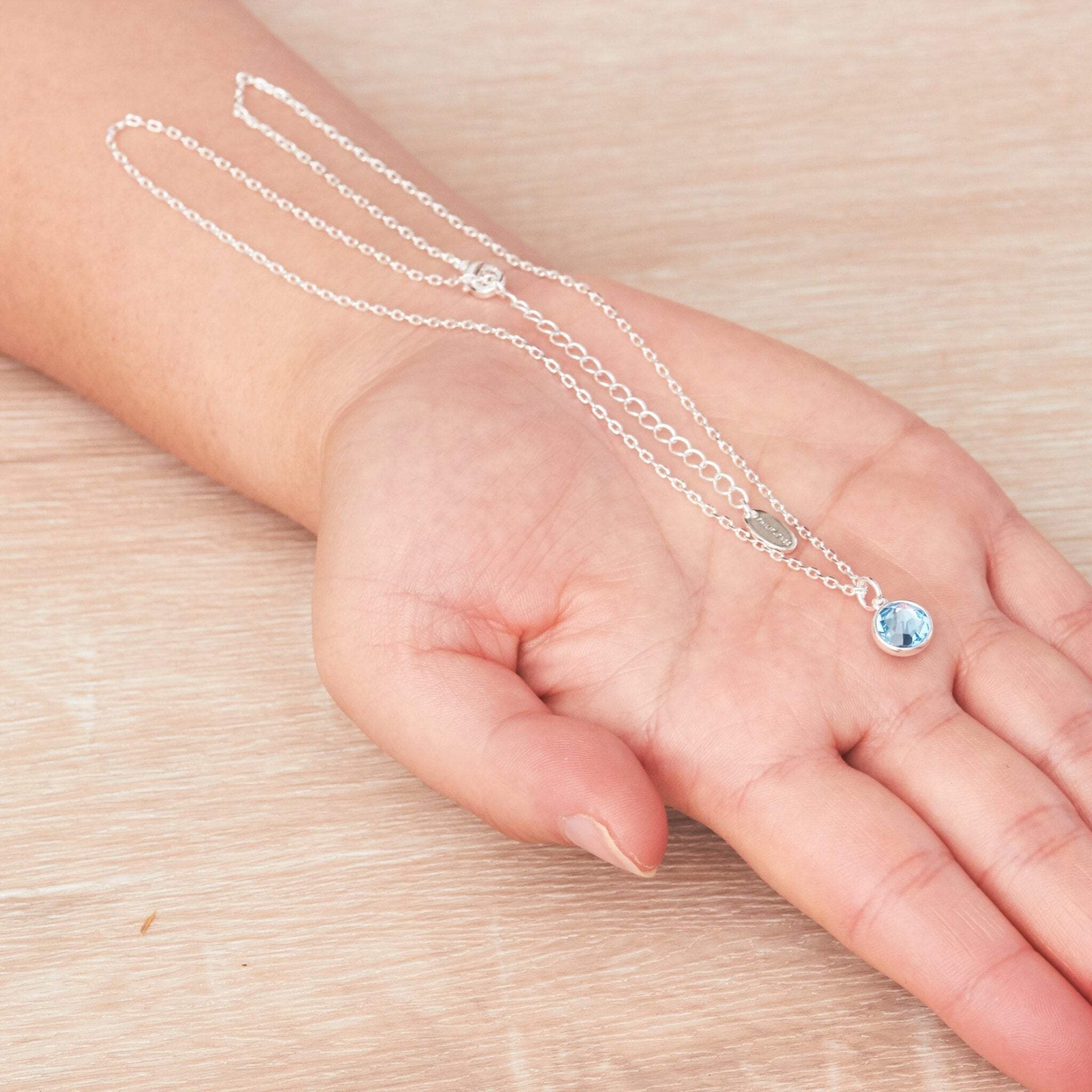 Light Blue Crystal Necklace Created with Zircondia® Crystals by Philip ...