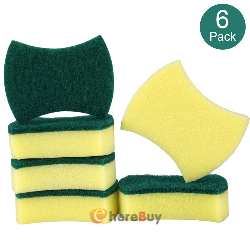 6~30pcs Multi-purpose Double-faced Sponge Scou Pads Dish Washing Scrub ...