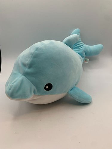 Go! Games Snoozimals 20" Stuffed Plush Blue Dolphin Squishy Soft Pillow ...