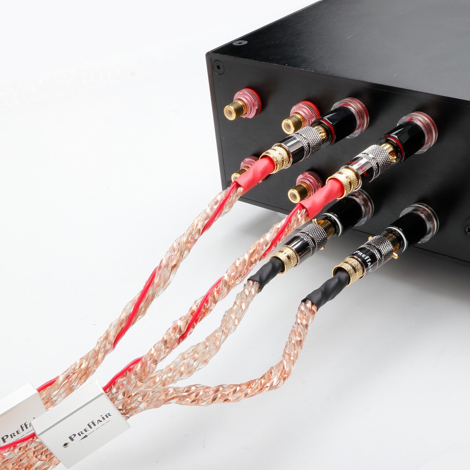 Pair Audio Single-Wire Copper Speaker Cables HIFI Loudspeaker Cord for ...