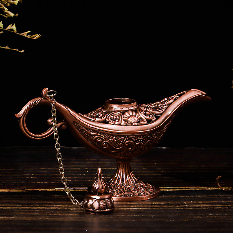 Hollow Fairy Tale Aladdin Lamp Wishing Tea Pot Retro Home Aromatherapy ...