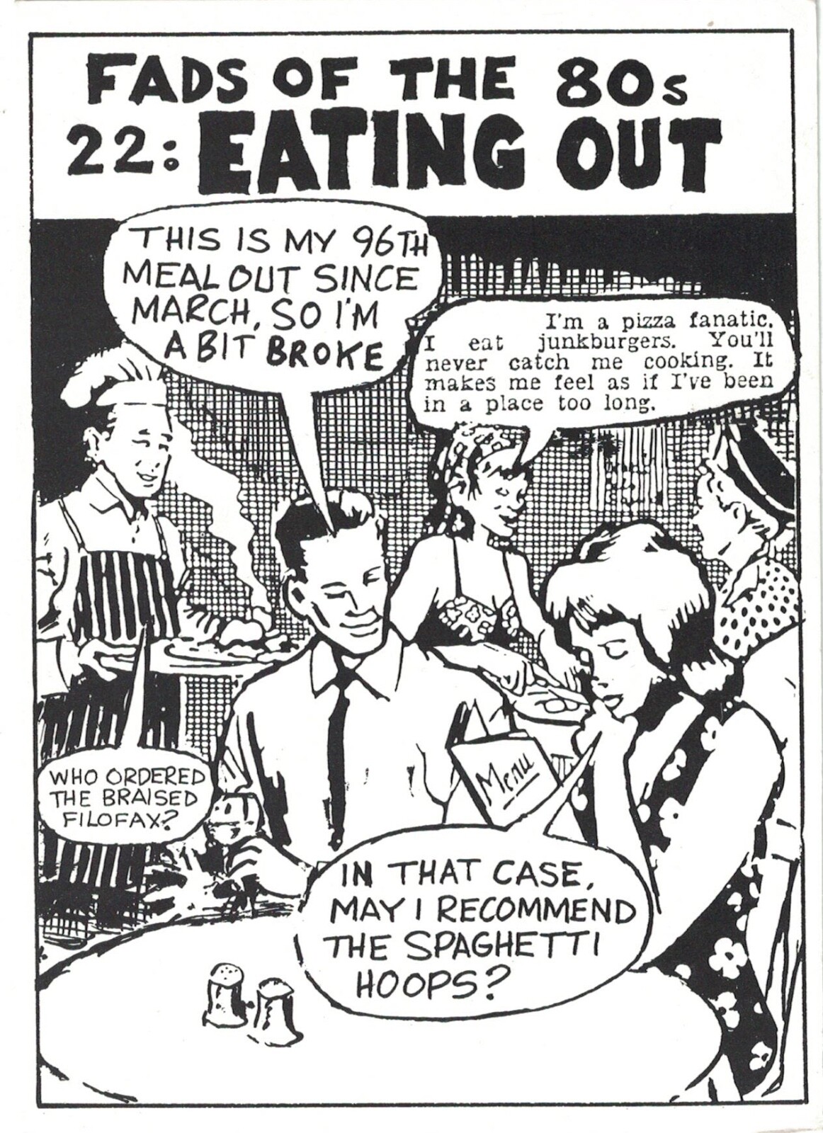 BIFF•Fads of the 80s:Eating Out•4x6 POSTCARD | eBay