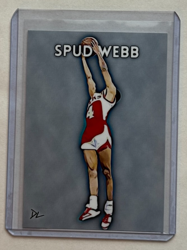 Spud Webb Limited Edition Artist Signed 1986 Slam Dunk Contest Trading ...
