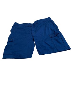 St John Bay Mens Blue Khaki Cargo Flat Front Short Size 44 | eBay