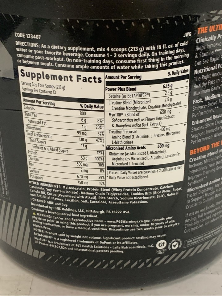 GNC AMP Mass XXX Proven Strength & Mass Gainer Cookies&Cream 6.1LB EXP05/26 | eBay