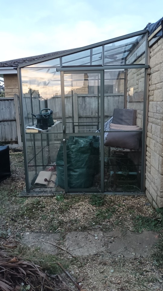 Greenhouse, Aluminium Frame, Lean-To Style, 6ft 4" X 6ft 6" Excellent ...