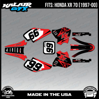Graphics Kit for HONDA XR70 (1997-2000) XR 70 Division-red | eBay
