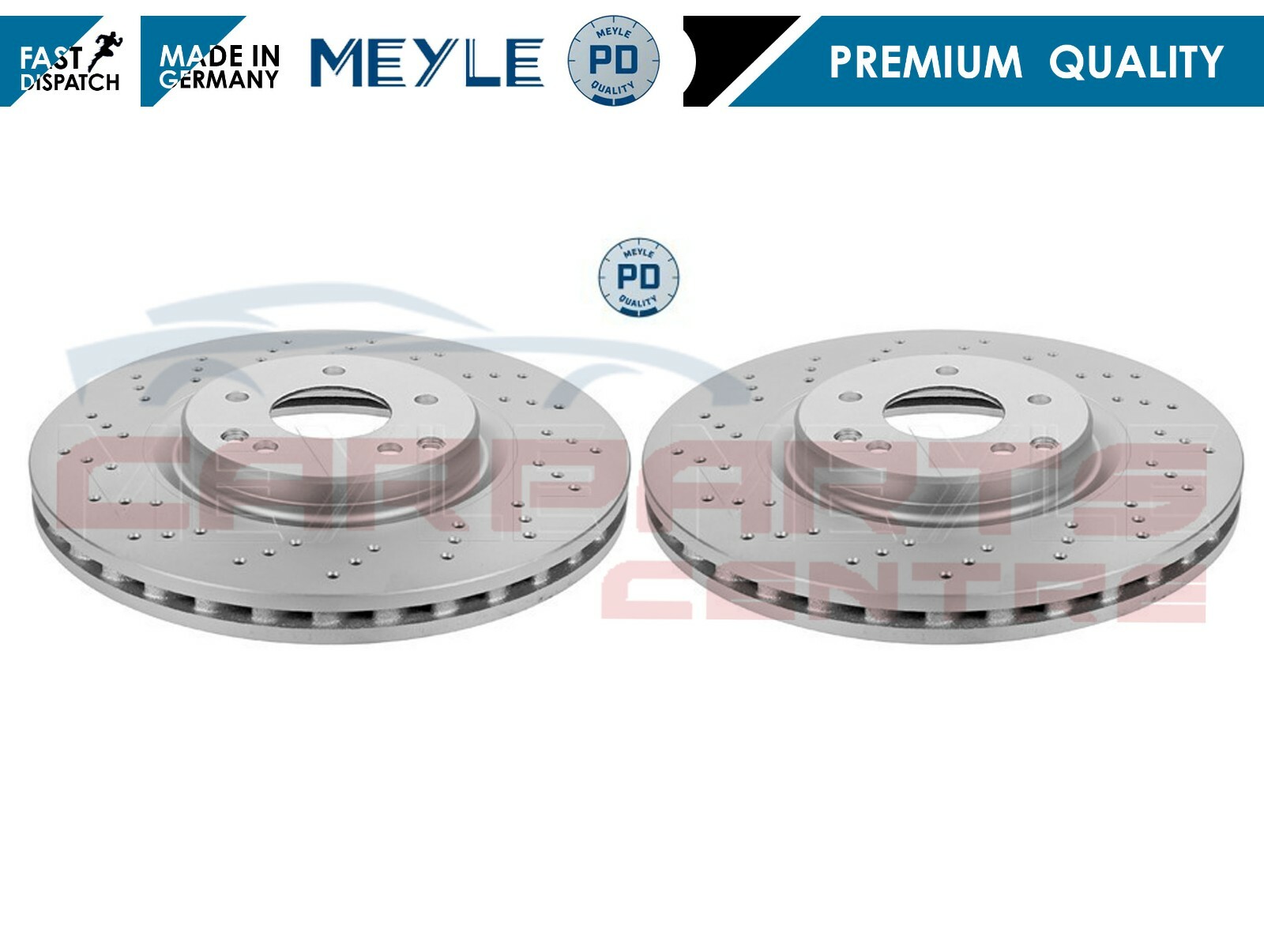 FOR MERCEDES C CLASS W203 FRONT DRILLED BRAKE DISCS 330mm C-CLASS MEYLE ...