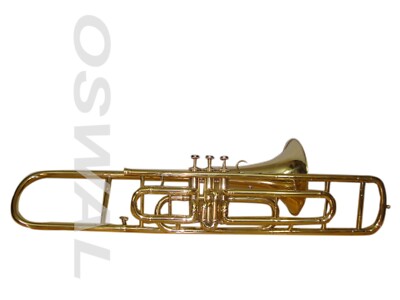 TRUMBONE New Bb flat Valve Trumbone BRASS FINISH With Free Hard case ...