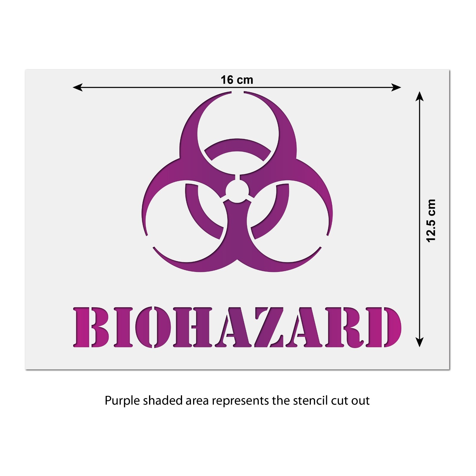 Biohazard Sign Stencil - Biohazard Symbol Stencil Template - 16 x 12.5 ...