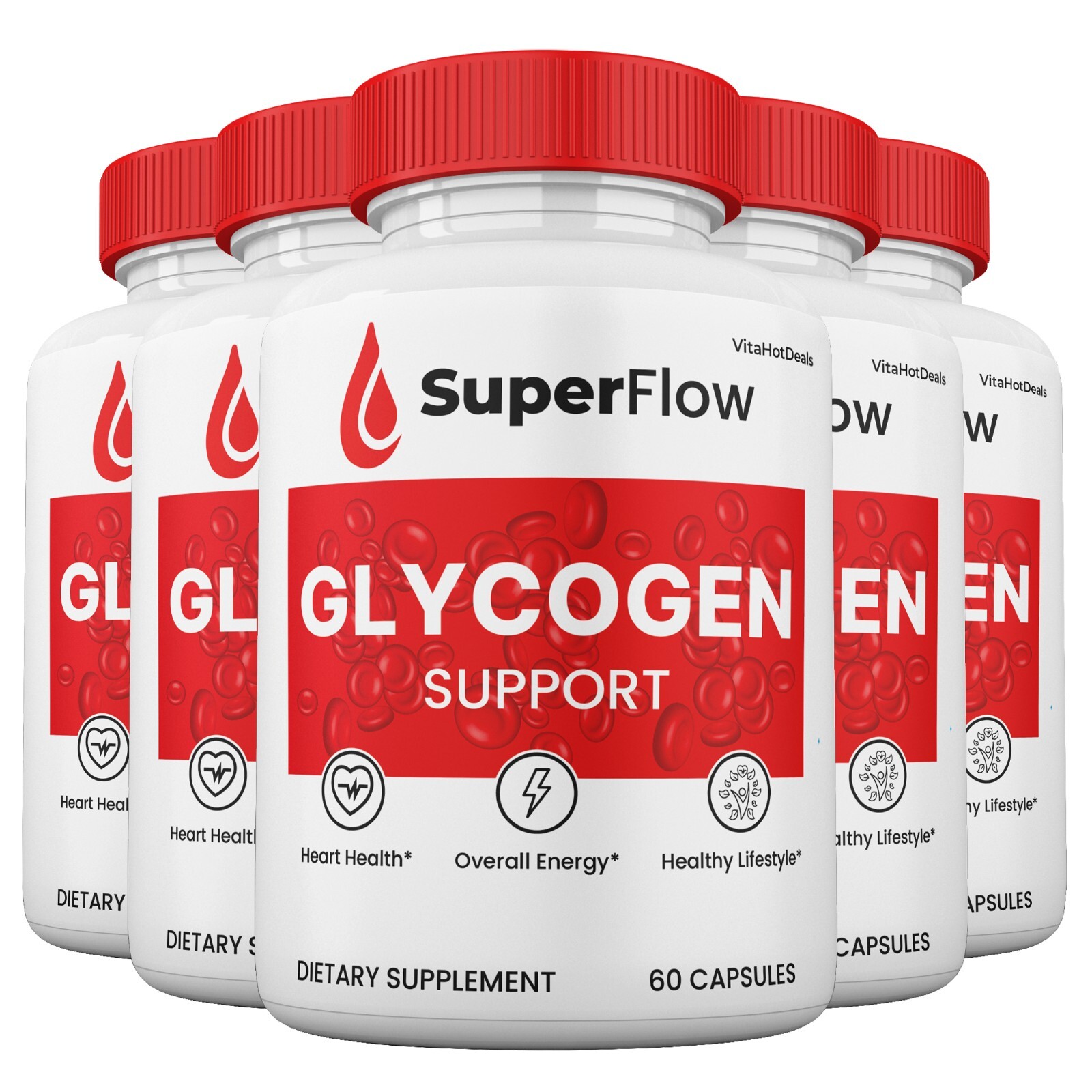 Super Flow Glycogen Support Capsules, SuperFlow Pills Blood Support (5 ...