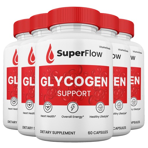 Super Flow Glycogen Support Capsules, SuperFlow Pills Blood Support (5 ...