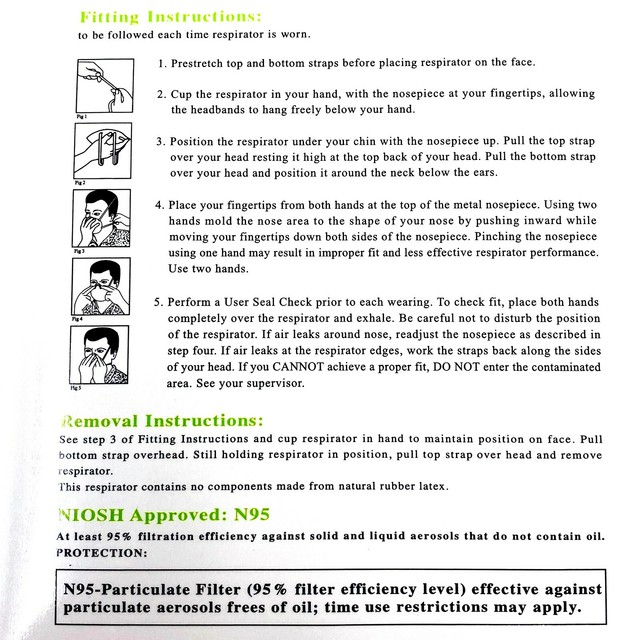 Dasheng 20pc Dtc3x N95 Face Mask Protective Disposable Respirator for ...