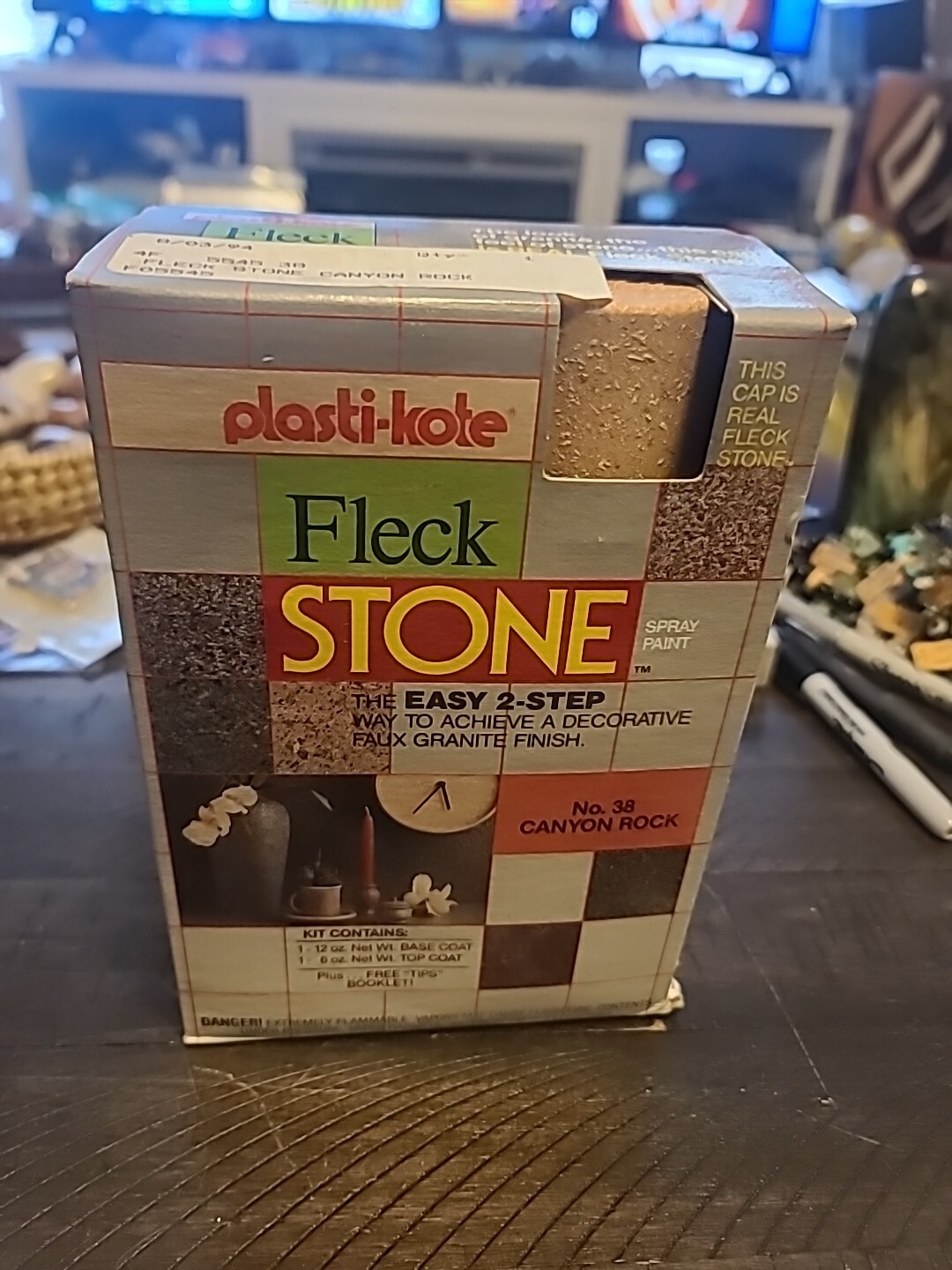 Plasti-kote No. 38 Canyon Rock Fleck Stone Texture Paint 12 oz and 6 oz ...