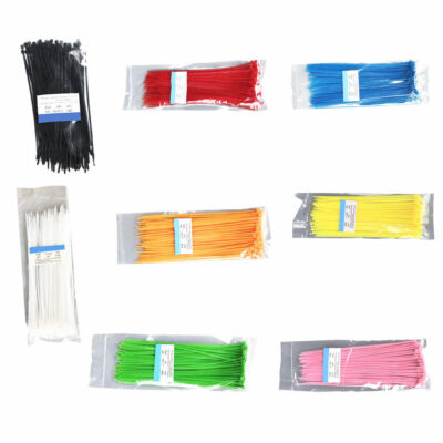 100xColourful Nylon Self-Locking Label Tie Network Cable Marker Wire ...