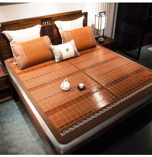 bamboo bed mat summer accessories folding double faces rattan queen ...
