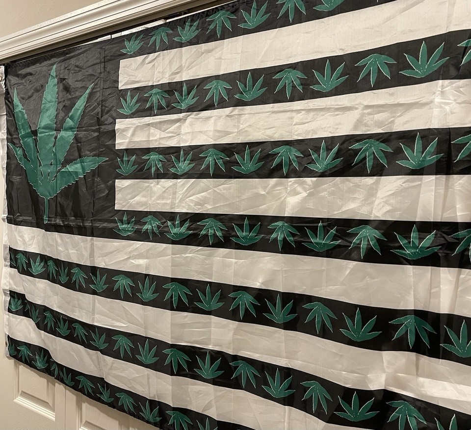 Marijuana USA Weed Flag 3'x5' Banner Hemp Black White Green Party ...
