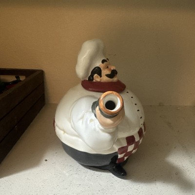 Vintage Italian Fat Chef Ceramic Teapot Hand Painted Whimsical 10” | eBay