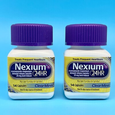 Nexium 24HR 20mg Acid Reducer 14 CLEAR MINIS Caps x 2PK Exp 11/25+ | eBay