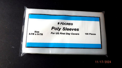 100 Poly Sleeves - US FDC's - 3 7/8 x 6 7/8 3 - Mil | eBay