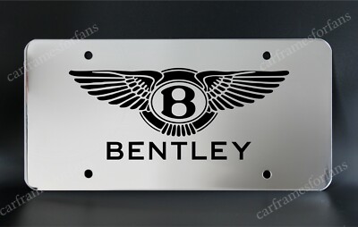 BENTLEY BENTLEY License Plate Premium Stainless Steel Metal - Black ...