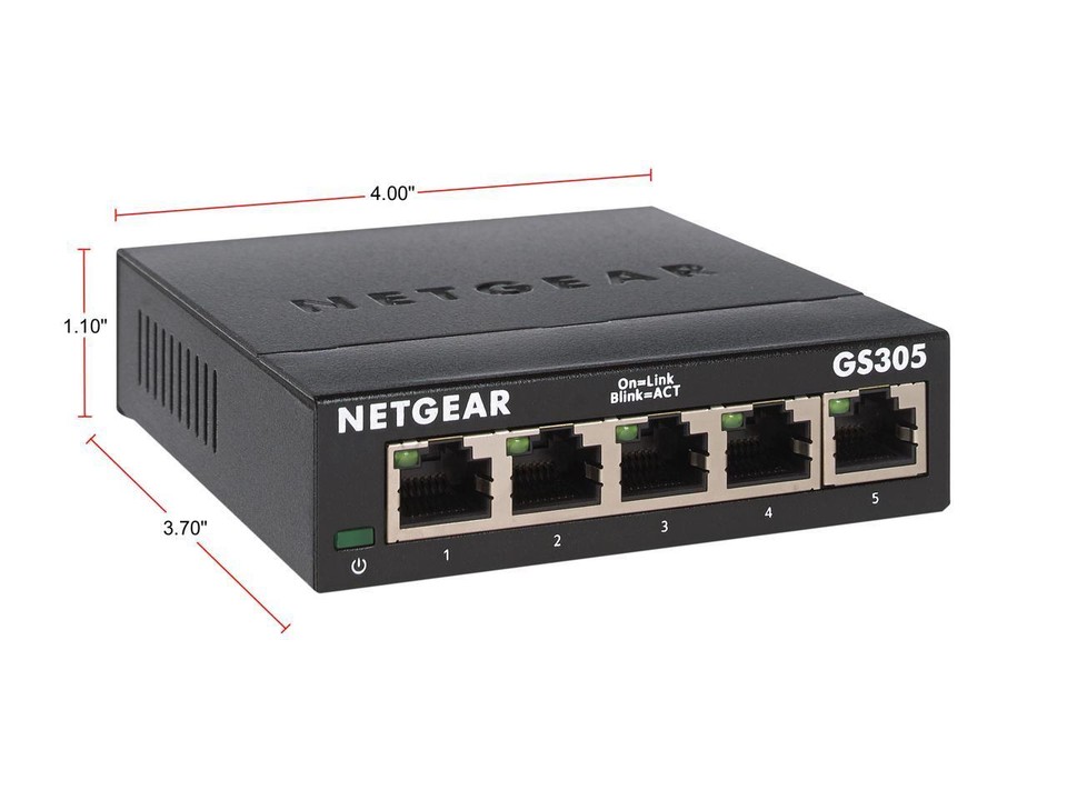 NETGEAR GS305-300PAS 5-port Gigabit Ethernet Unmanaged Switch (GS305 ...